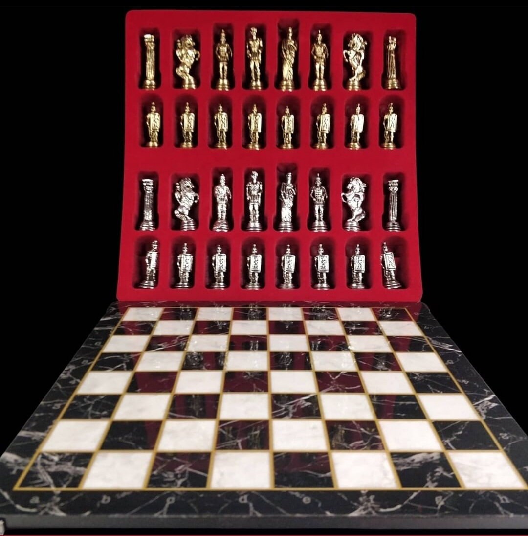 Handmade Chess Set W Shield Pawn Chess Figure Metal Chess - Etsy