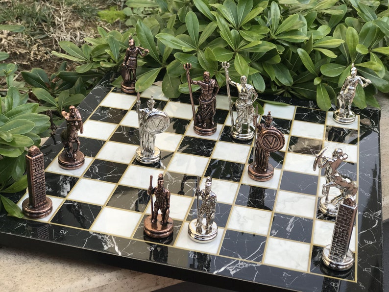 Mythological Chess Set W/ Board Historical Figures Marble - Etsy