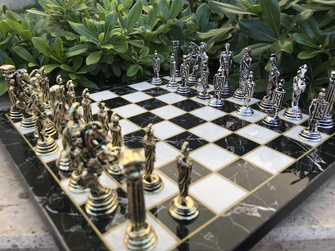 Mythological Chess Set W/ Board Historical Figures Marble - Etsy