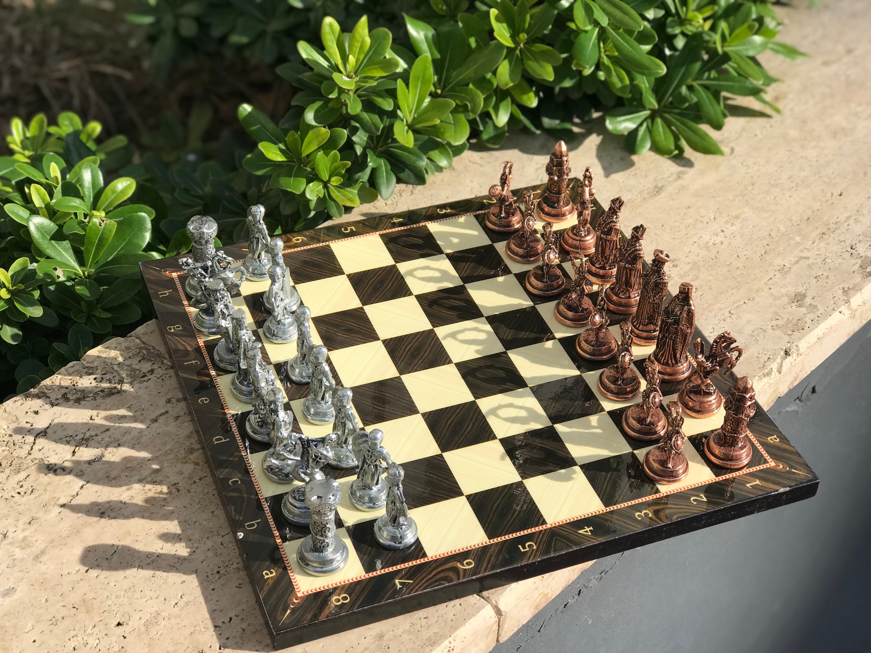 Chess Set w Handmade British Chess Set Personalized Chess | Etsy