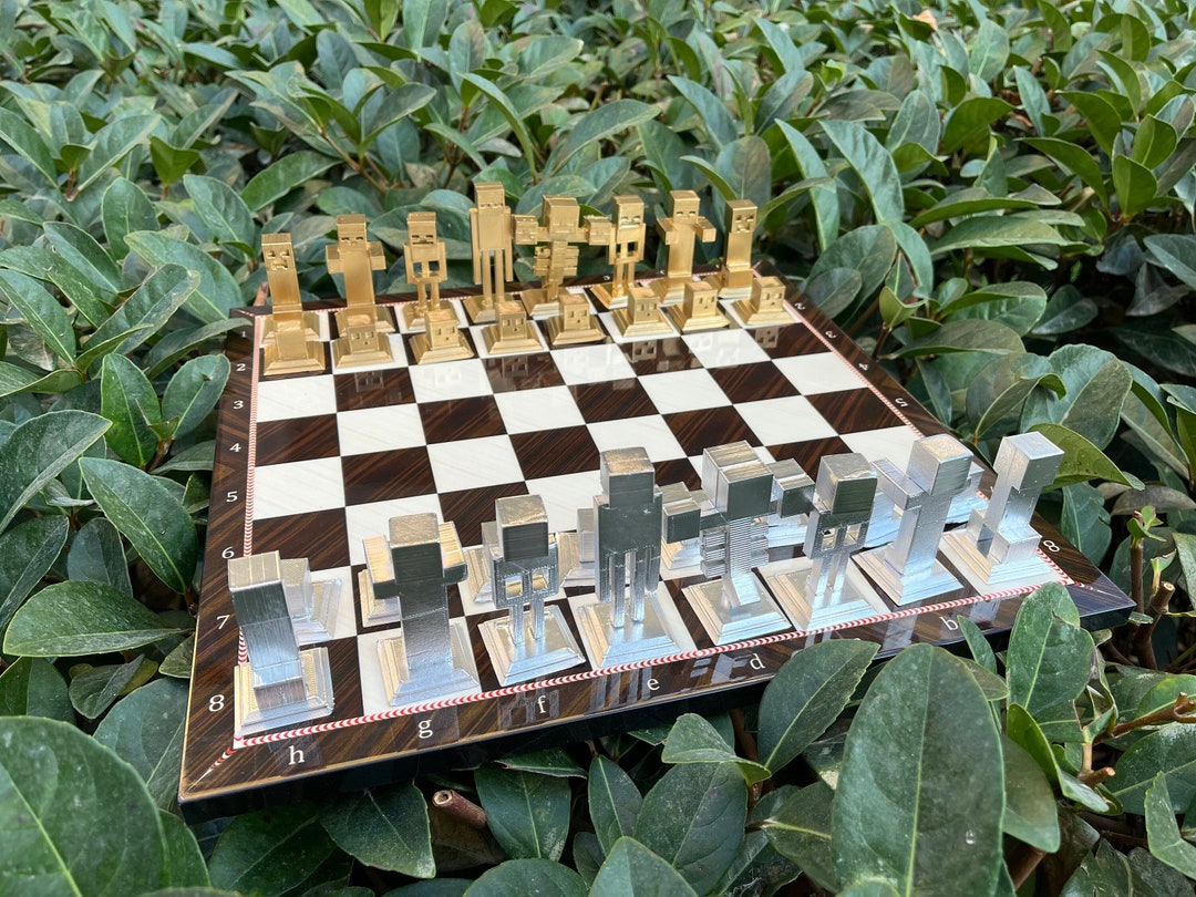 Minecraft Chess Set W Minecraft Pieces With Board Handmade 3D Chess Set ...