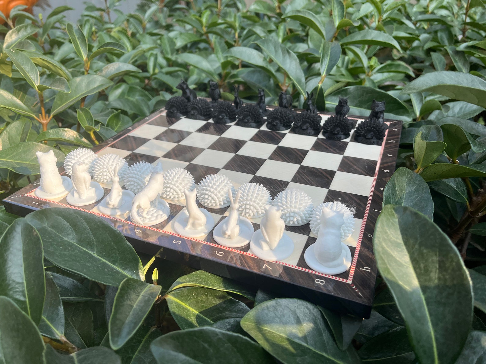 Animal Chess Set: Handmade Wooden Board With 3D Figures - Etsy