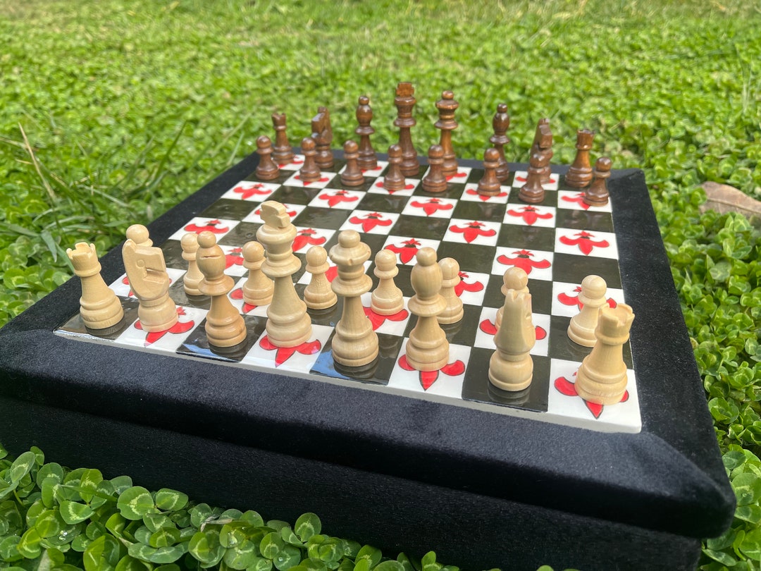 Special Chess Box W Handmade Chess Set Tiled Chessboard With Wooden ...