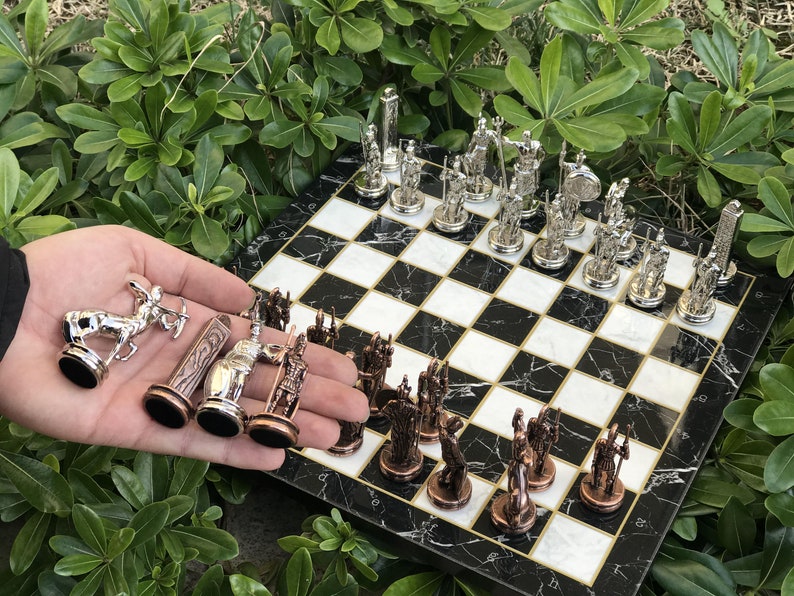 Mythological Chess Set W/ Board Historical Figures Marble - Etsy