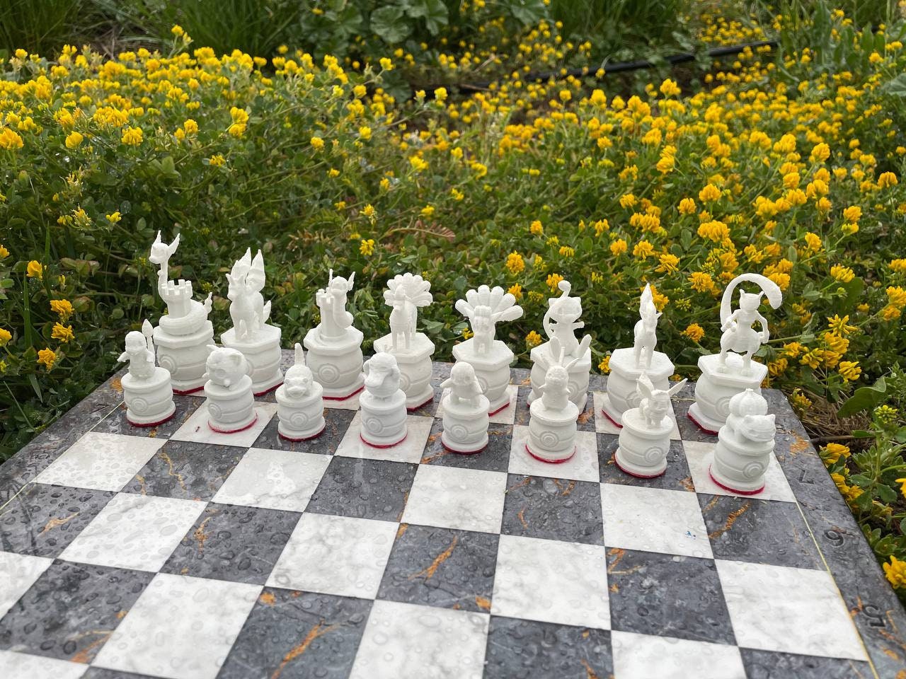 Pokemon Chess Set W Pokemon Pieces With Board Handmade 3D - Etsy