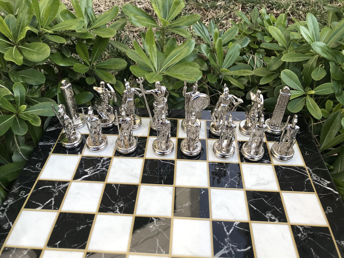 Mythological Chess Set W/ Board Historical Figures Marble - Etsy
