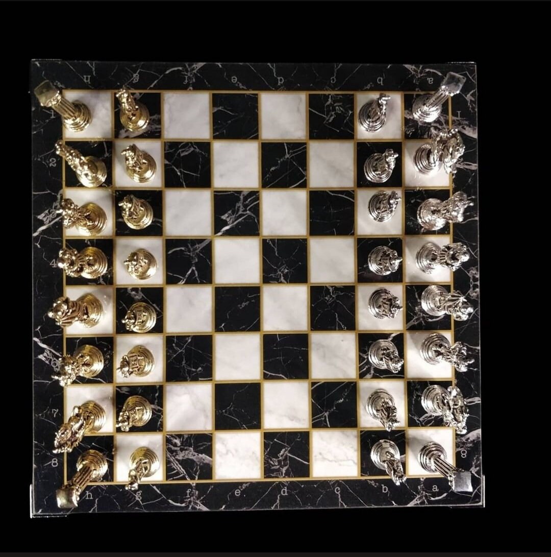 Handmade Chess Set W Shield Pawn Chess Figure Metal Chess - Etsy