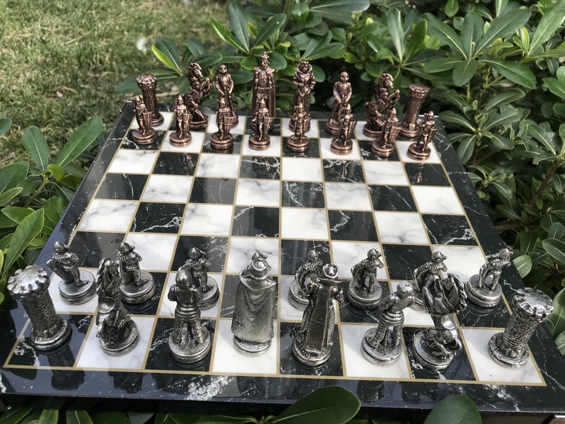 Mythological Chess Set W/ Board Historical Figures Marble - Etsy