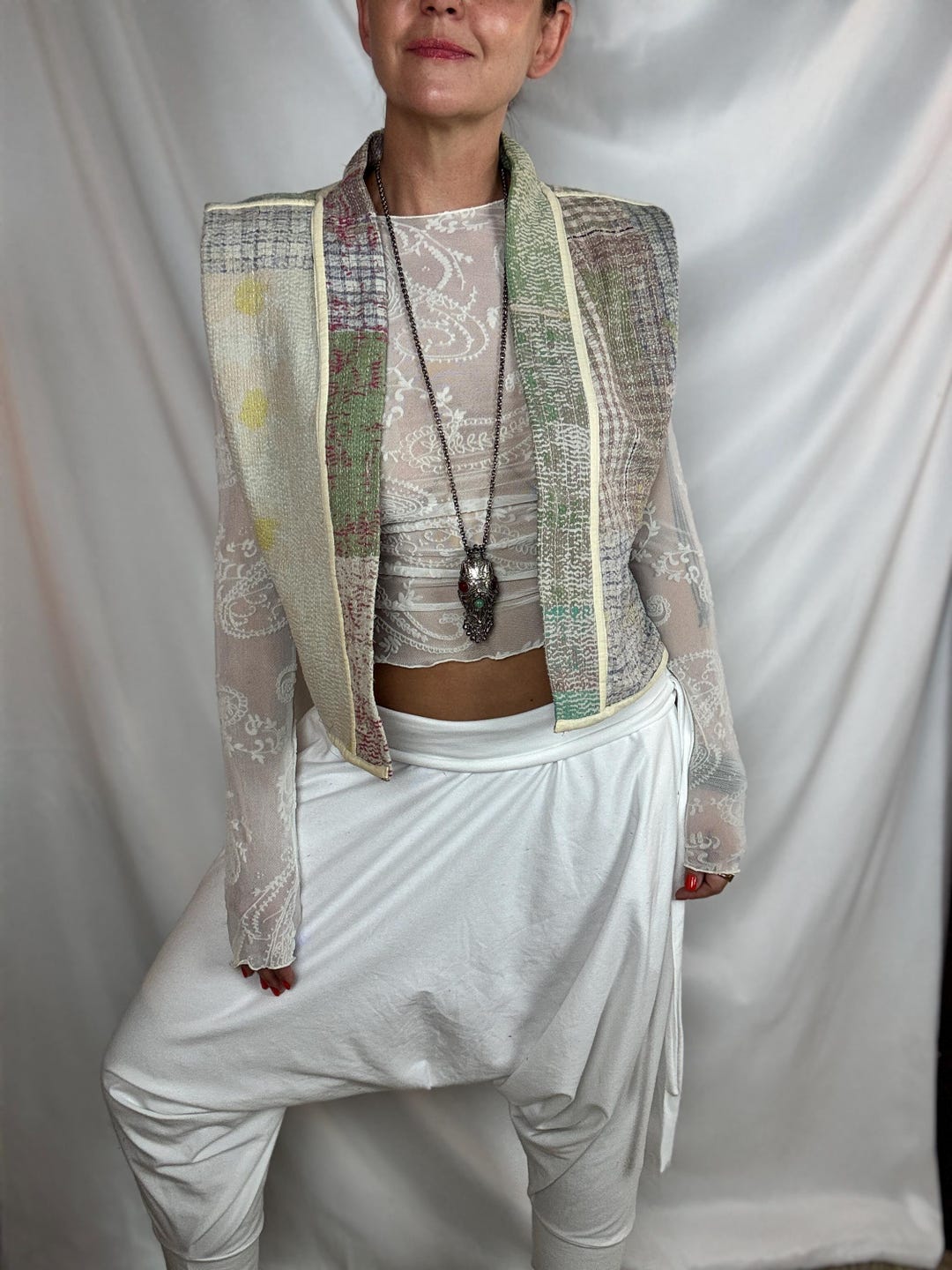 Vintage Kantha Vest / Waistcoat, Handmade, Unique, Reversible, One Size ...