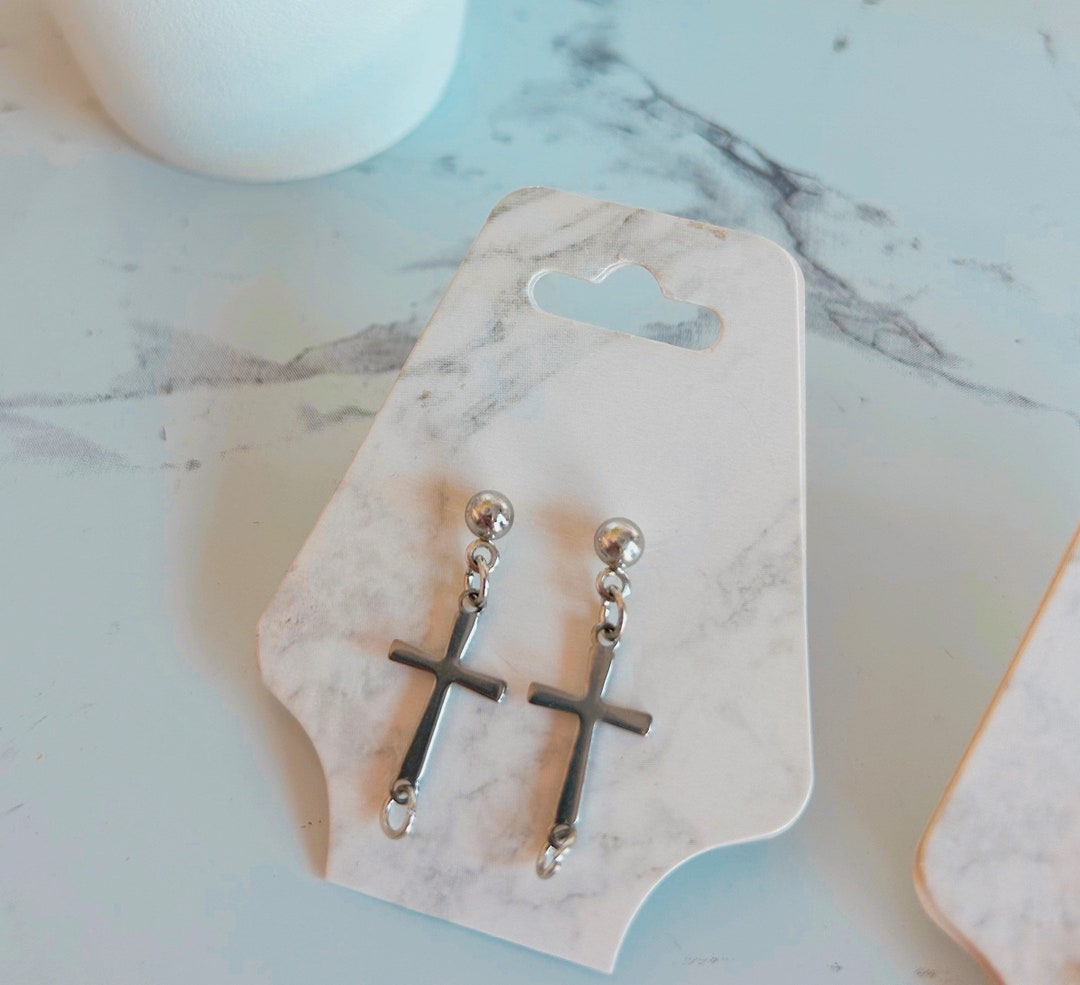 Dangle Cross Earrings - Etsy