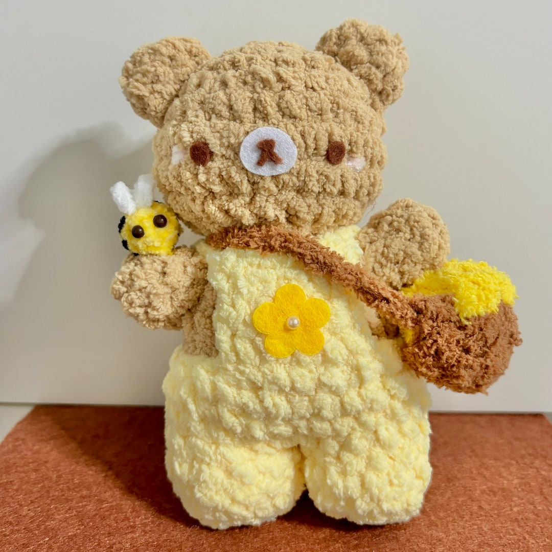Soft Handmade Crochet Honey Bear Plushie - Etsy