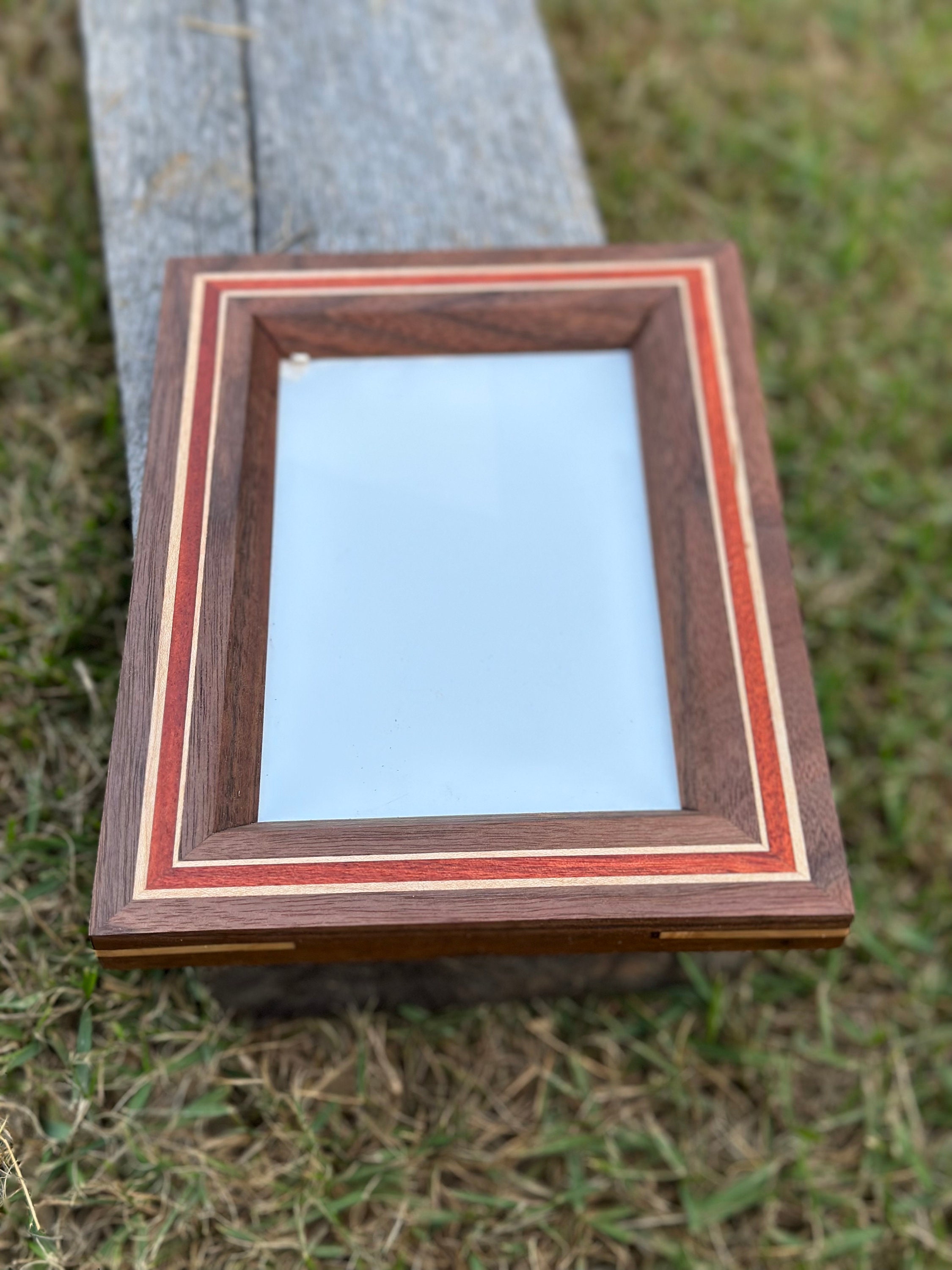 Walnut 4x6 Picture Frame With Padauk and Maple Inlay - Etsy