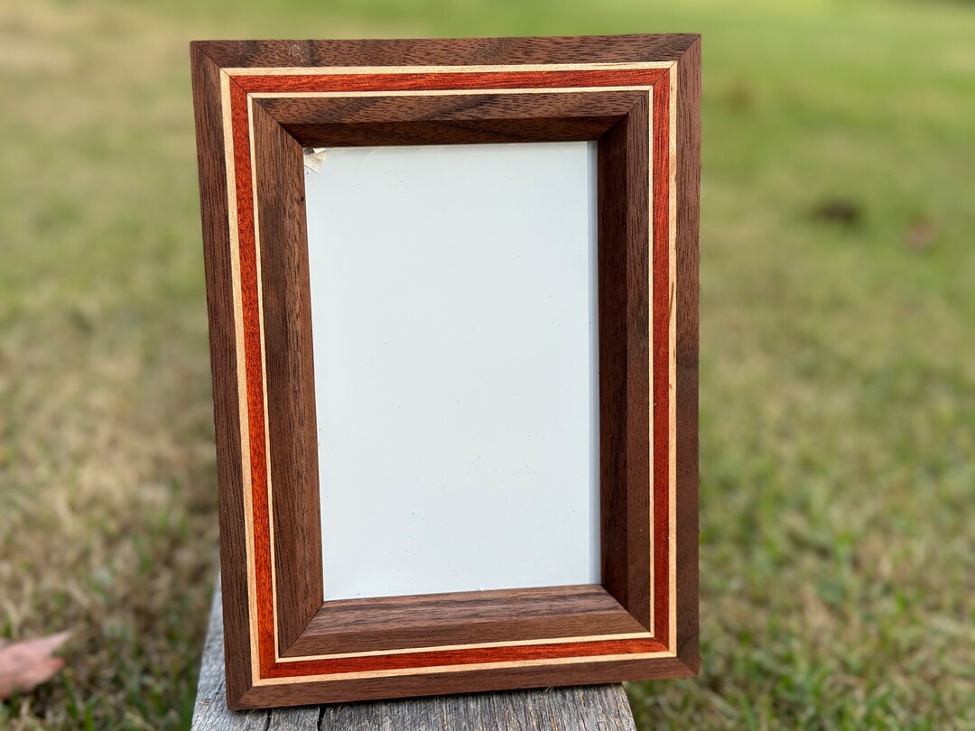 Walnut 4x6 Picture Frame With Padauk and Maple Inlay - Etsy