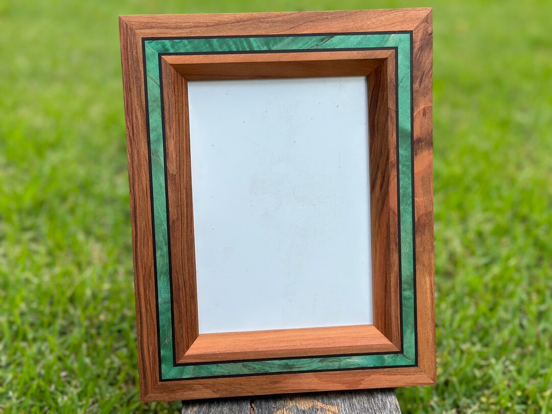 Rustic Spalted Cherry 5x7 Frame With Green Maple, and Wenge Inlay - Etsy