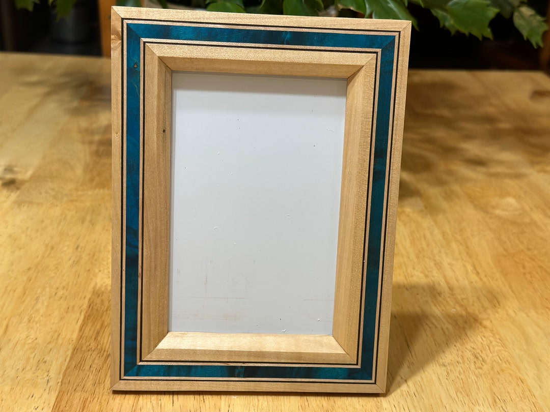 Solid Maple 4x6 Frame With Blue Maple, and Wenge Inlay - Etsy