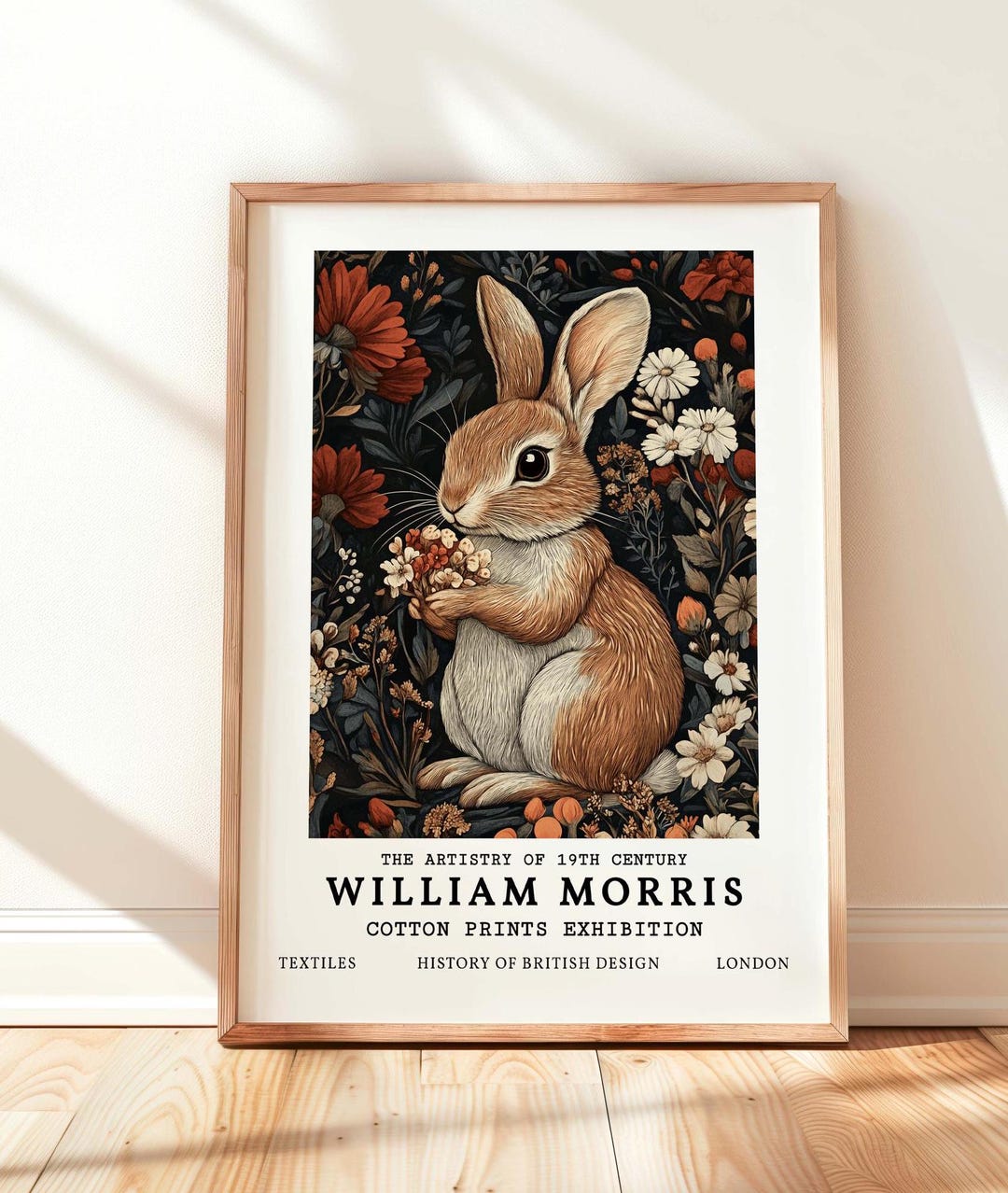 William Morris Bunny Print | Floral Exhibition Poster (unframed) - Etsy
