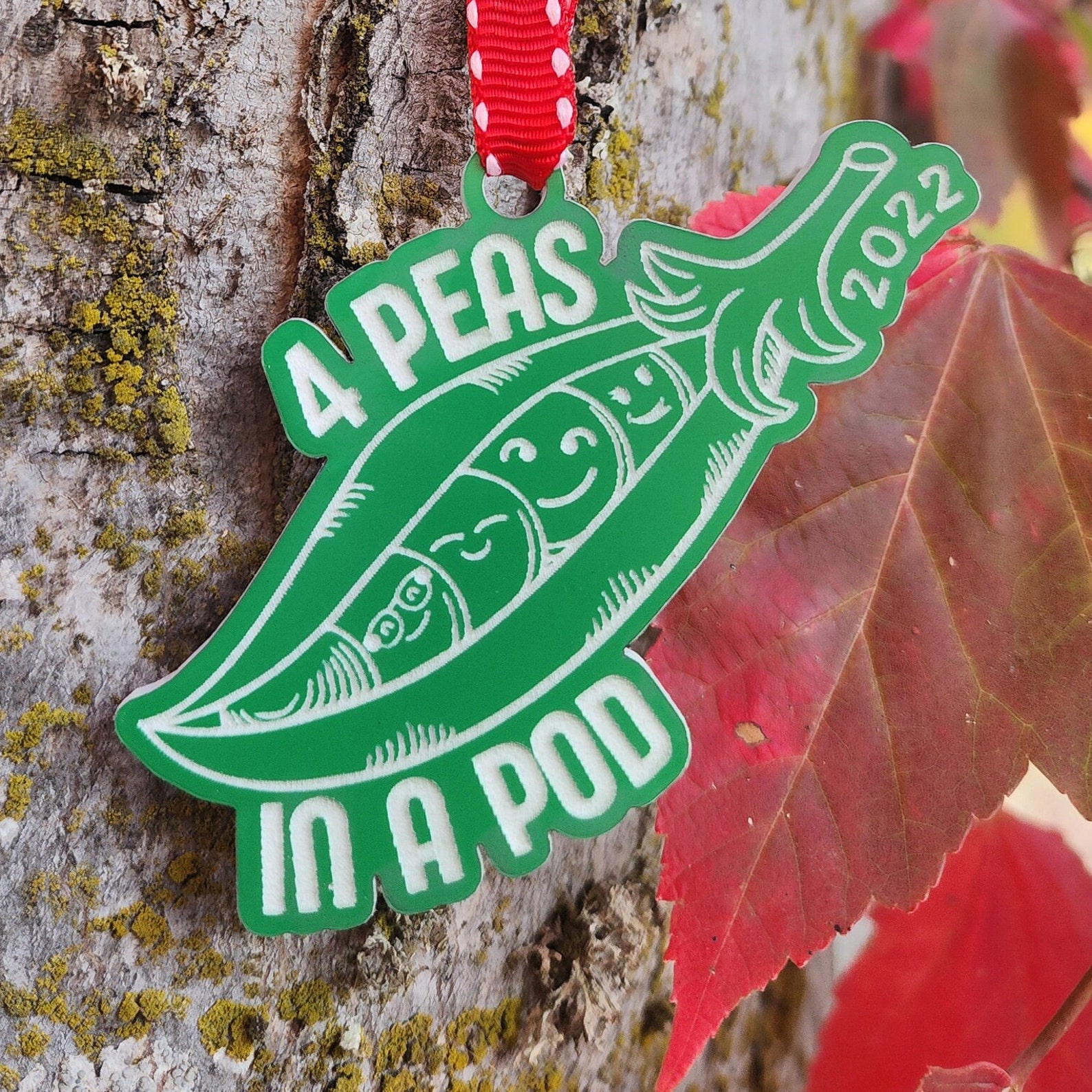 Throuple Quad Polyamory Ornament | Peas in a Pod | Polycule Gift 2025 ...