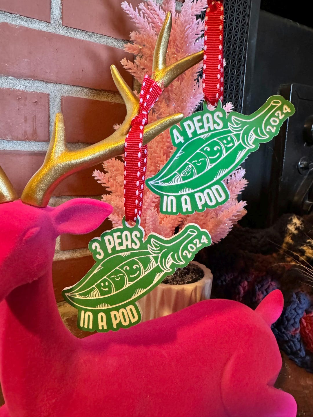 Throuple Quad Polyamory Ornament | Peas in a Pod | Polycule Gift 2025 ...