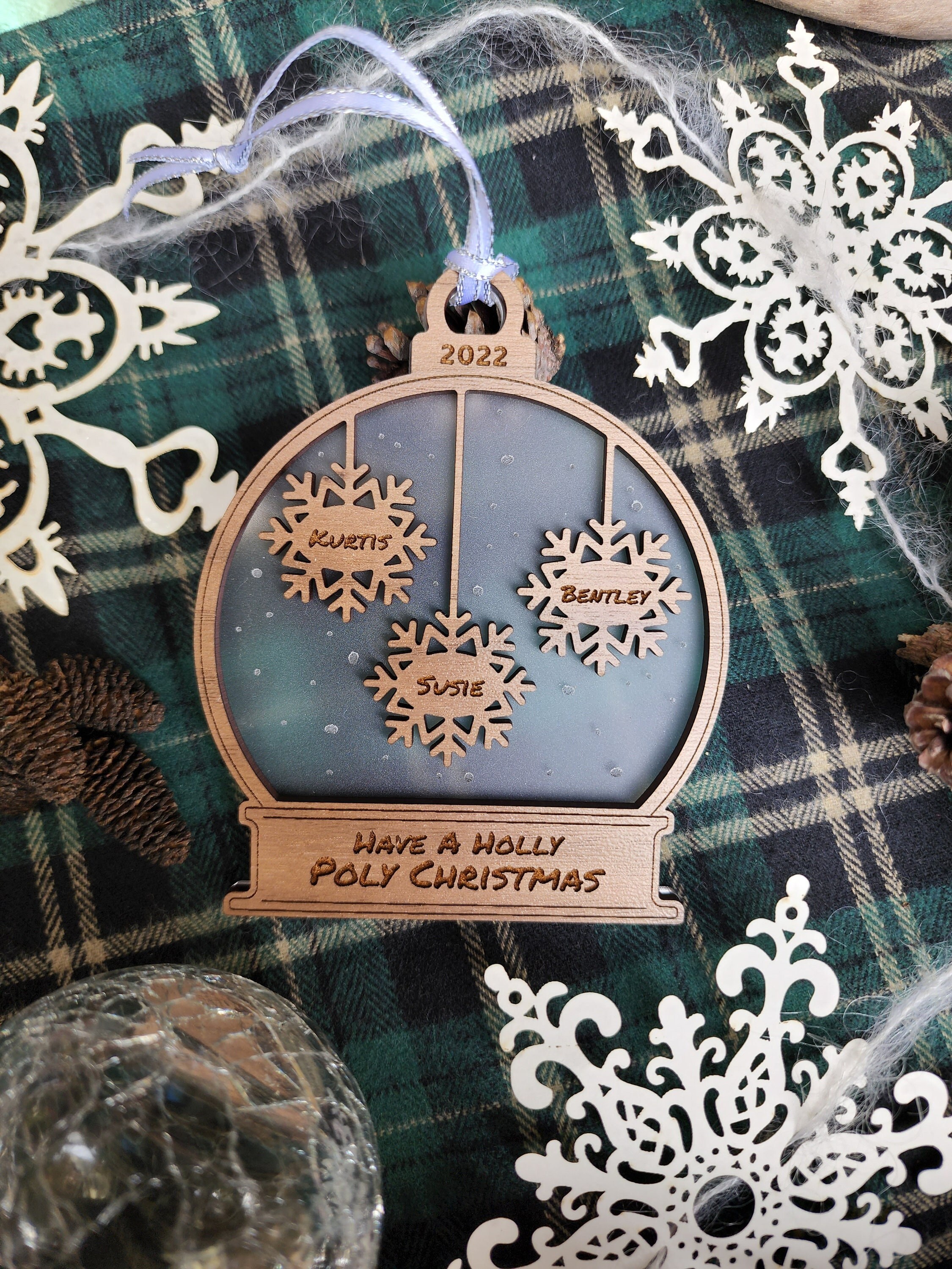 Personalized Polyamory Ornament Have a Holly Poly Christmas - Etsy