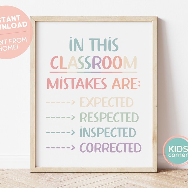 Mistakes Classroom Poster - Etsy