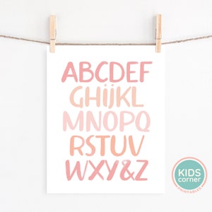 Alphabet Printable Wall Art, Nursery Decor Playroom, ABC Poster Instant ...