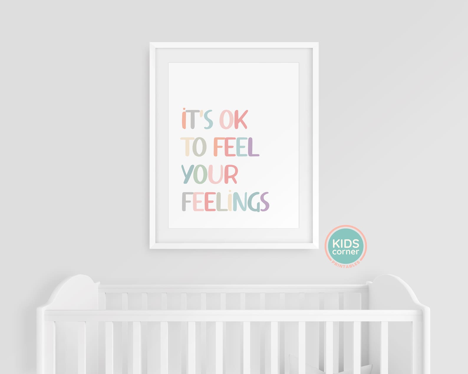 It's OK to Feel Your Feelings Print, Colorful Positive Decor, Kids ...