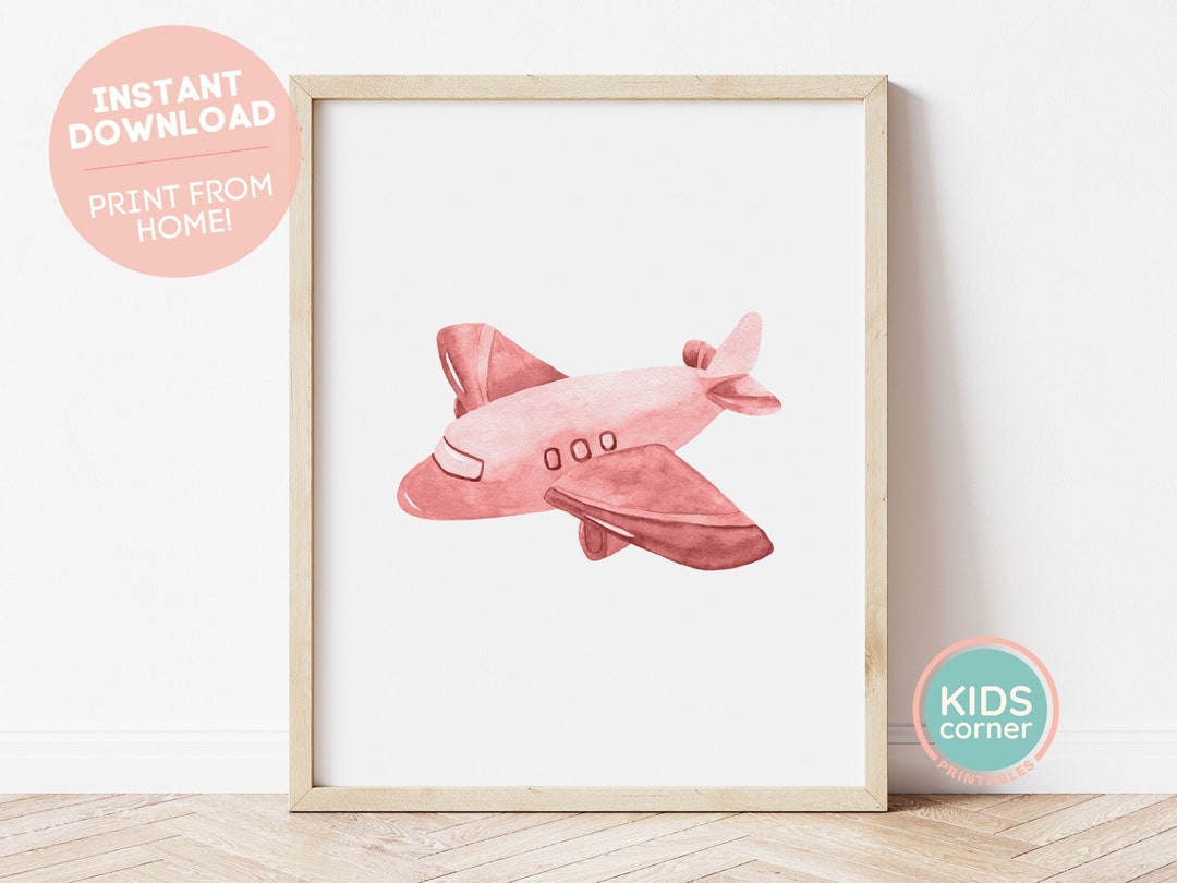 Pink Airplane Print, Air Transport Print, Air Transportation Print ...