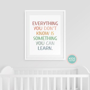 Everything You Don't Know is Something You Can Learn Print, Boho Print ...