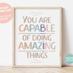 You Are Capable of Doing Amazing Things Print, Boho Word Art Decor ...