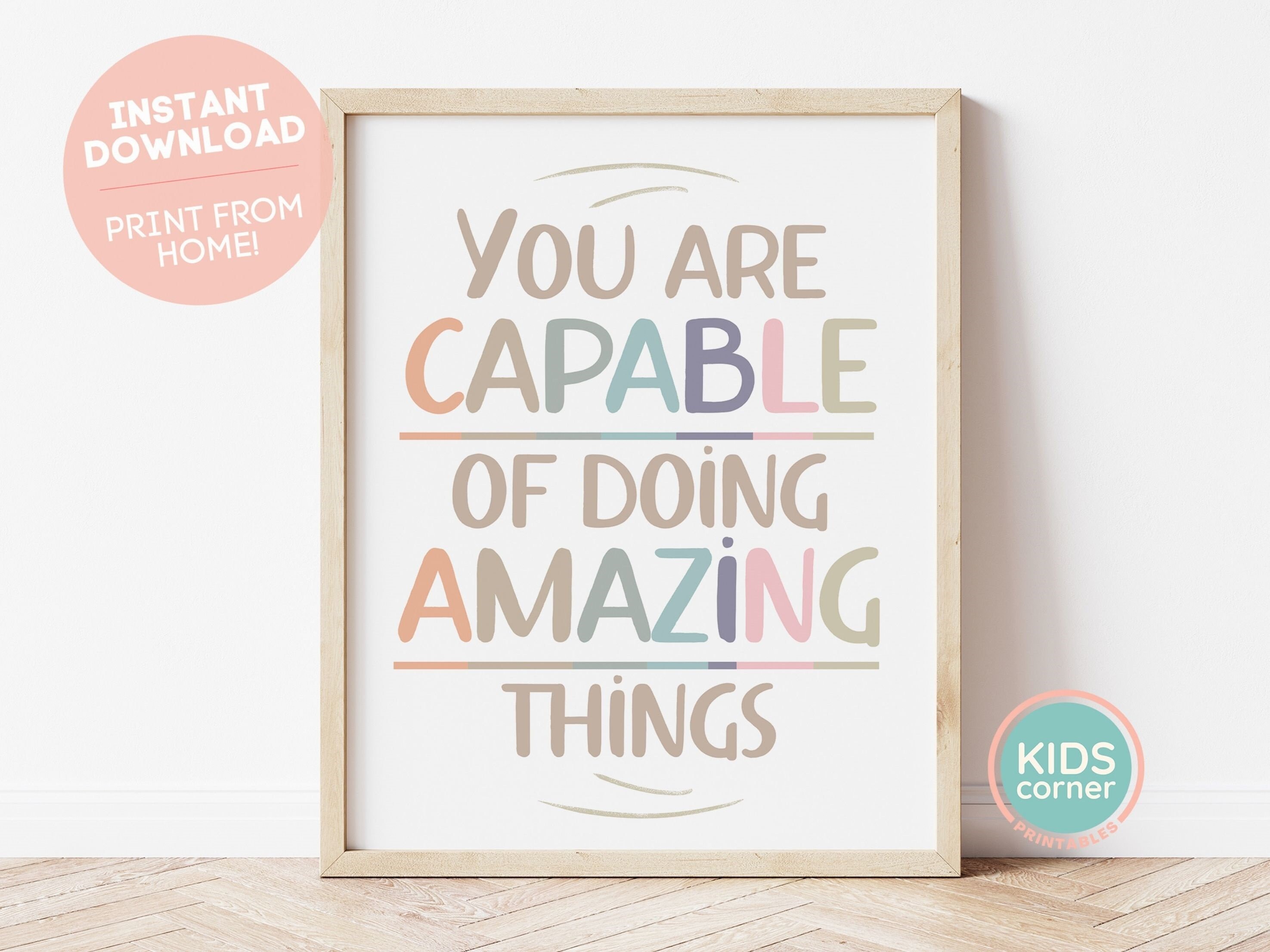 You Are Capable of Doing Amazing Things Print Boho Word Art - Etsy