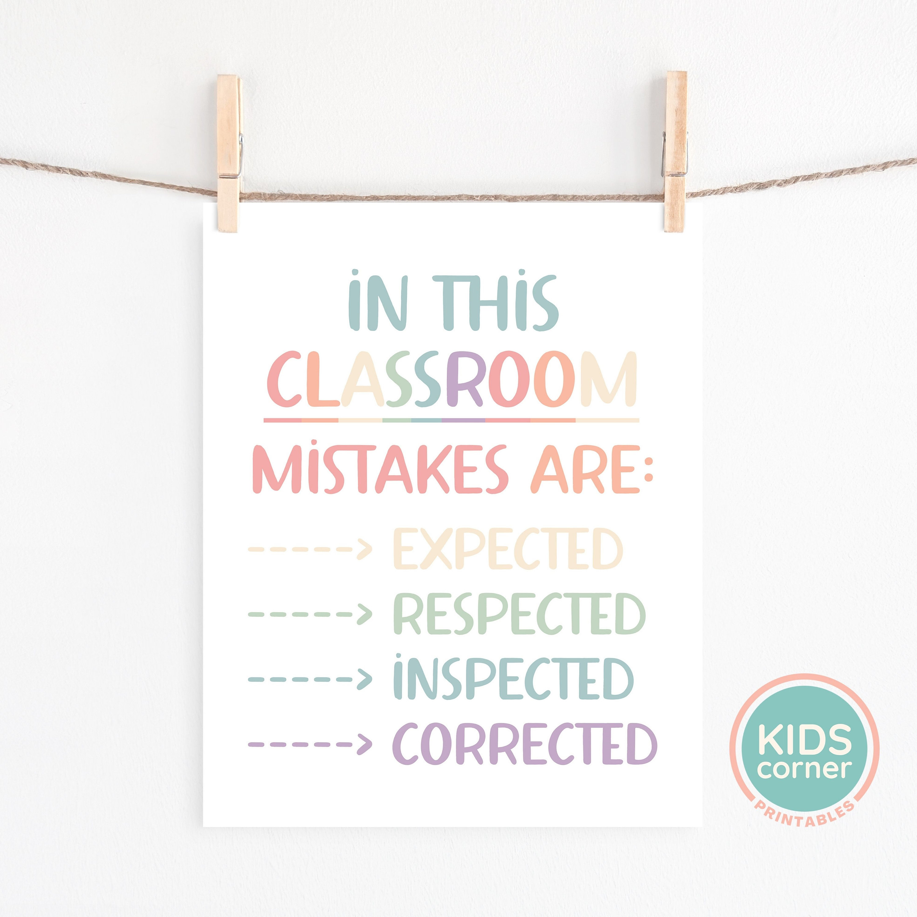In This Classroom Mistakes Are: Expected Respected Inspected Corrected ... In This Classroom Mistakes Are: Expected Respected Inspected Corrected ...