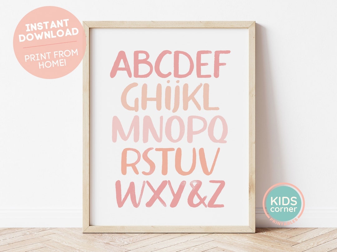 Alphabet Printable Wall Art, Nursery Decor Playroom, ABC Poster Instant ...