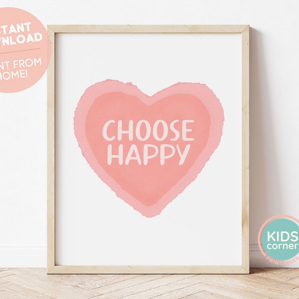 Choose Happy Print - Etsy