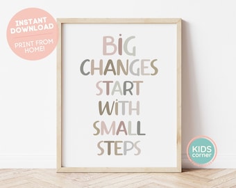 Physical Therapy Poster, Big Changes Start With Small Steps ...