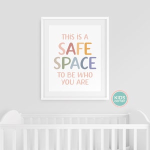 This is A Safe Space to Be Who You Are Poster, Safe Space Print, Boho ...
