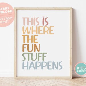 This is Where the Fun Stuff Happens Print, Classroom Decor, Playroom ...