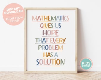 Math Gives Us Hope That Every Problem Has a Solution - Etsy Hong Kong