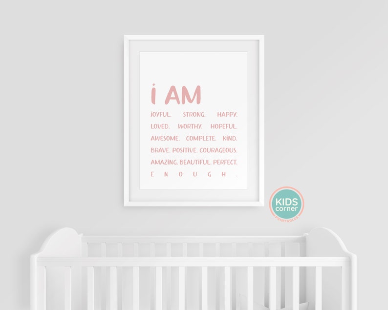 I Am Affirmations Print, I Am Enough, I Am Loved, I Am Brave, I Am ...