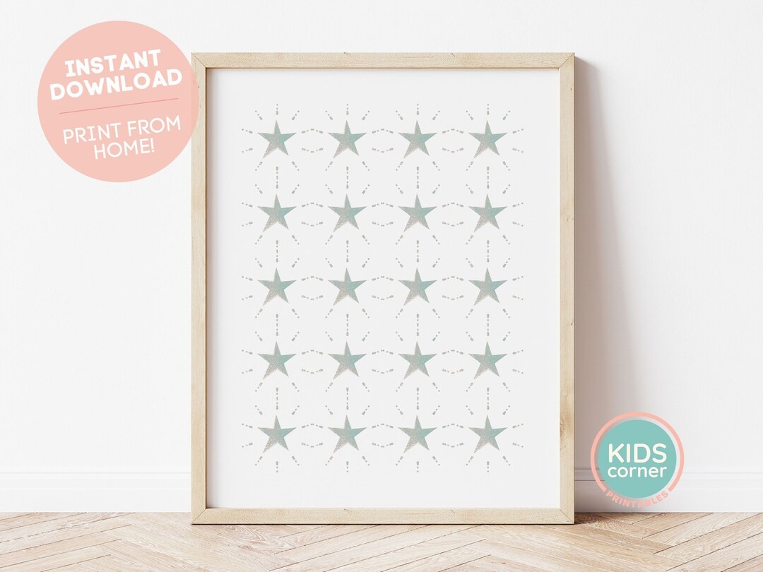 Stars With Sparks Printable Wall Art, Nursery Decor Playroom, Star ...