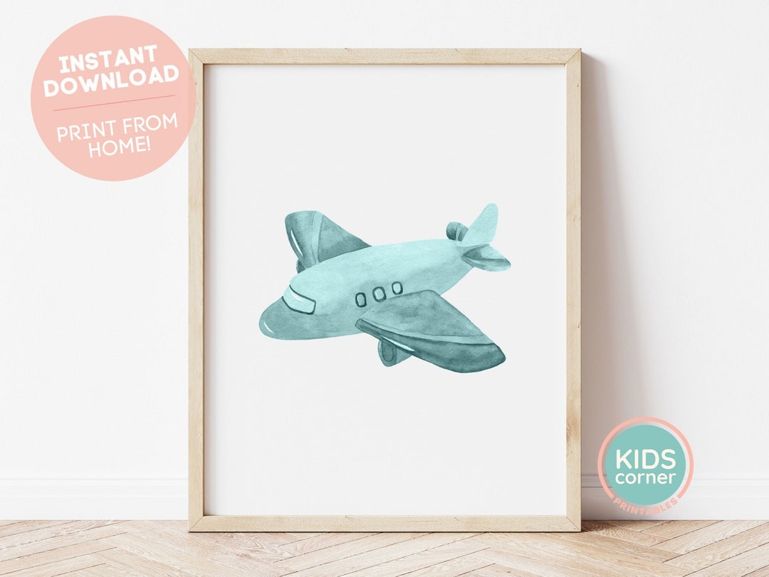 Blue Airplane Print, Air Transport Print, Air Transportation Print ...