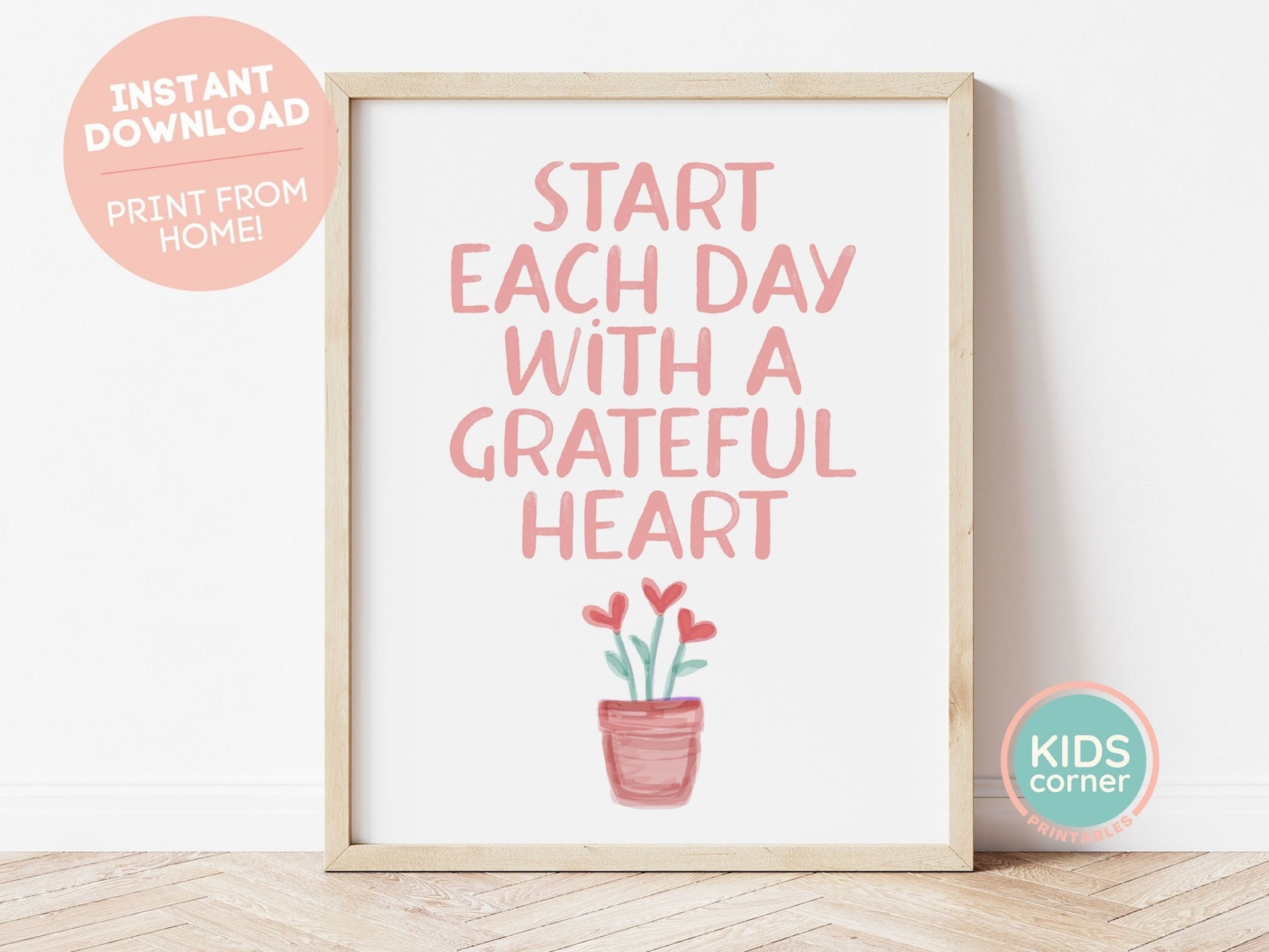 Start Each Day With A Grateful Heart Printable Wall Art - Etsy