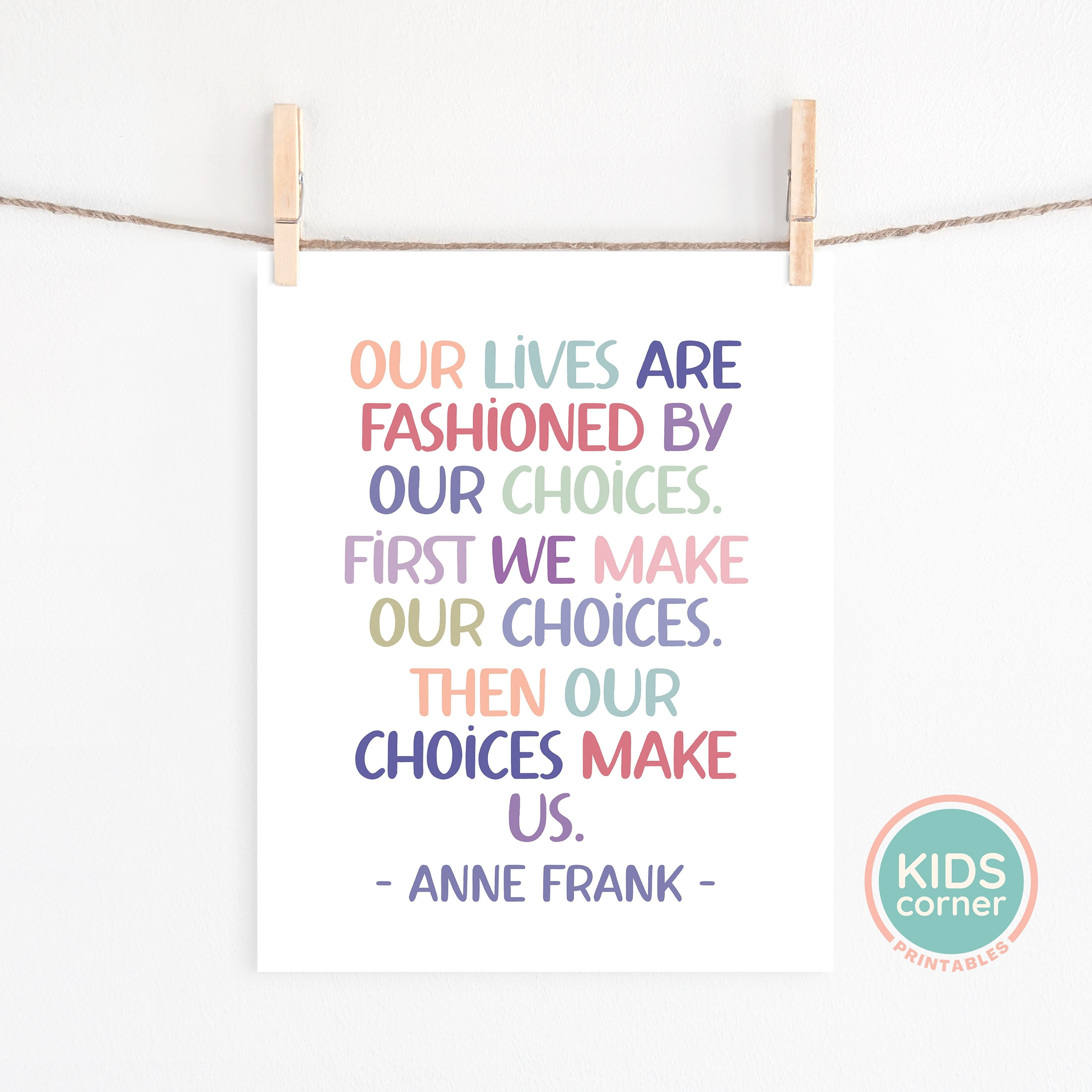 Our Lives Are Fashioned by Our Choices. First We Make Our Choices. Then ...