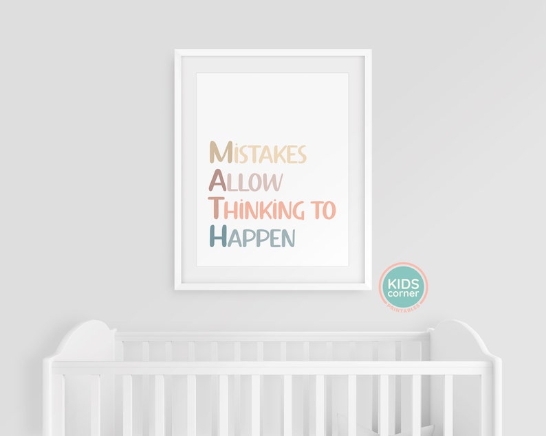 Mistakes Allow Thinking to Happen Print Boho Chic Boho Math - Etsy