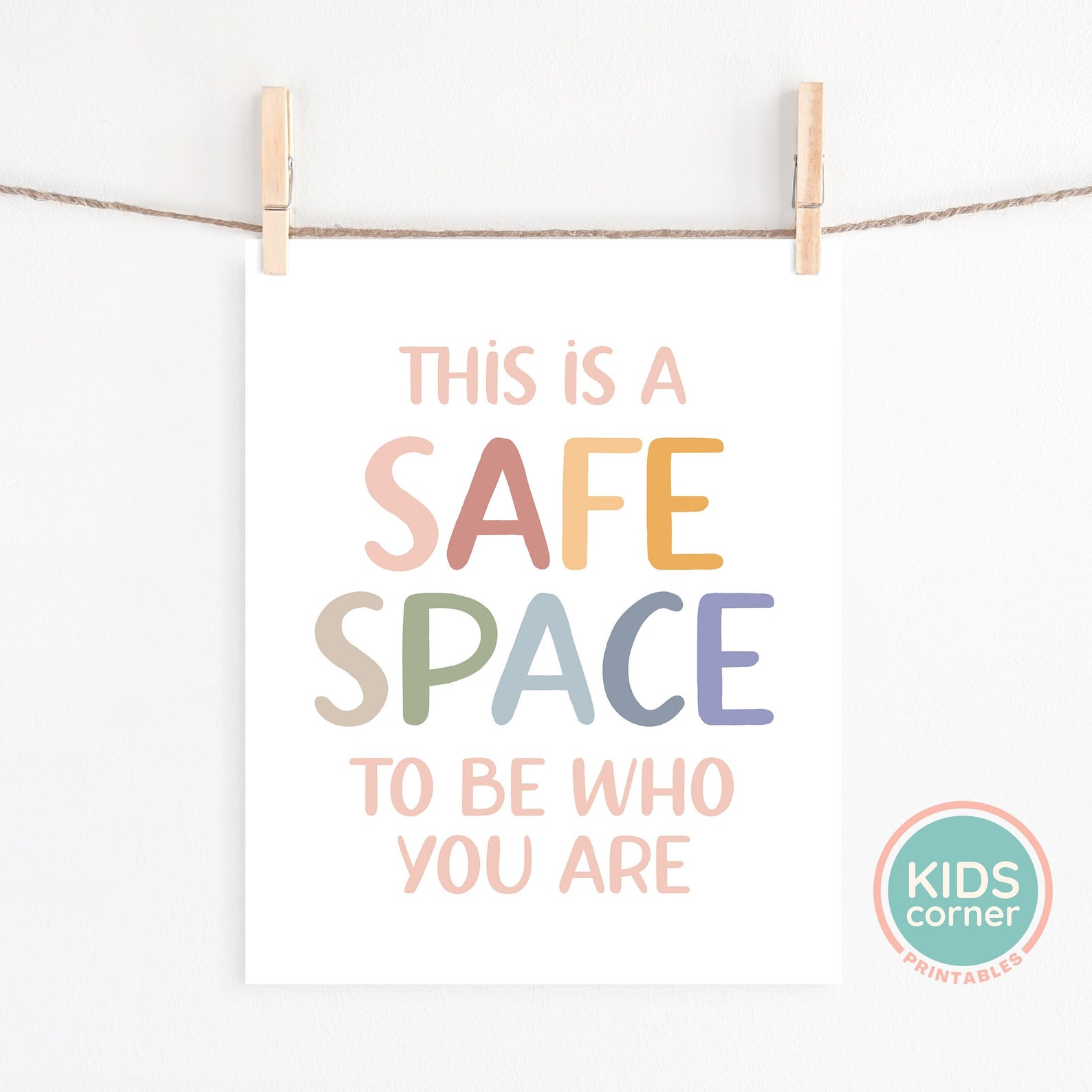 This is A Safe Space to Be Who You Are Poster, Safe Space Print, Boho ...