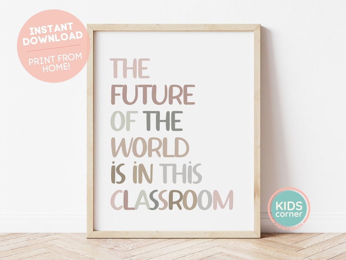 The Future of the World is in This Classroom Printable, Classroom Wall ...