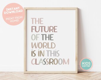Printable the Future of the World is in This Classroom Poster - Etsy
