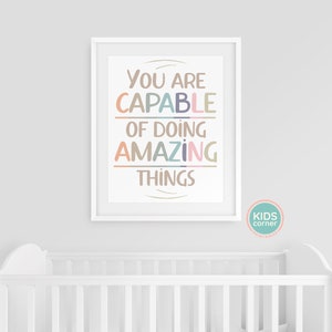 You Are Capable of Doing Amazing Things Print, Boho Word Art Decor ...