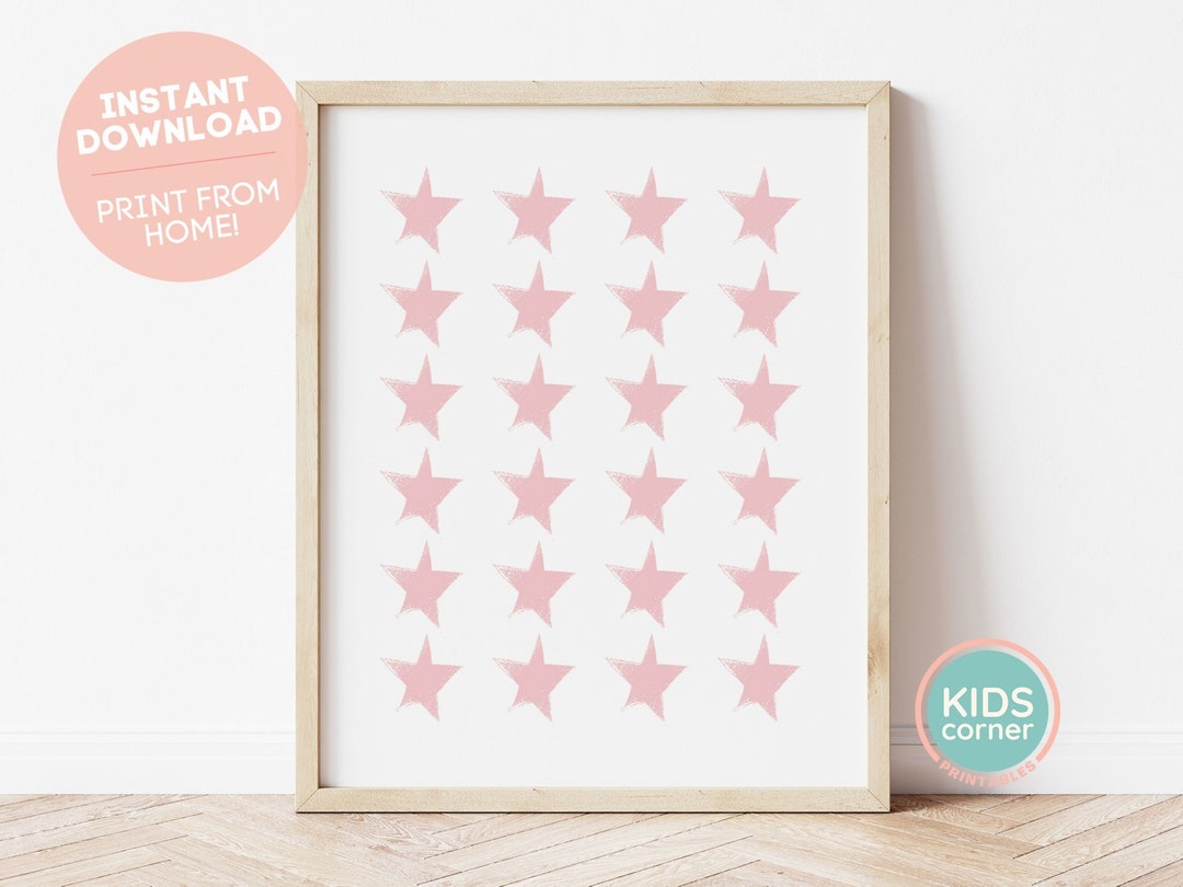 Star Printable Wall Art, Nursery Decor Playroom, Star Print Instant ...