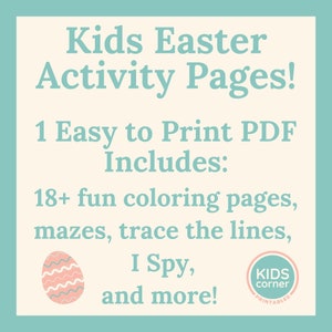 Easter Activity Pages for Kids, Coloring, Egg Mazes, I Spy, Tracing ...