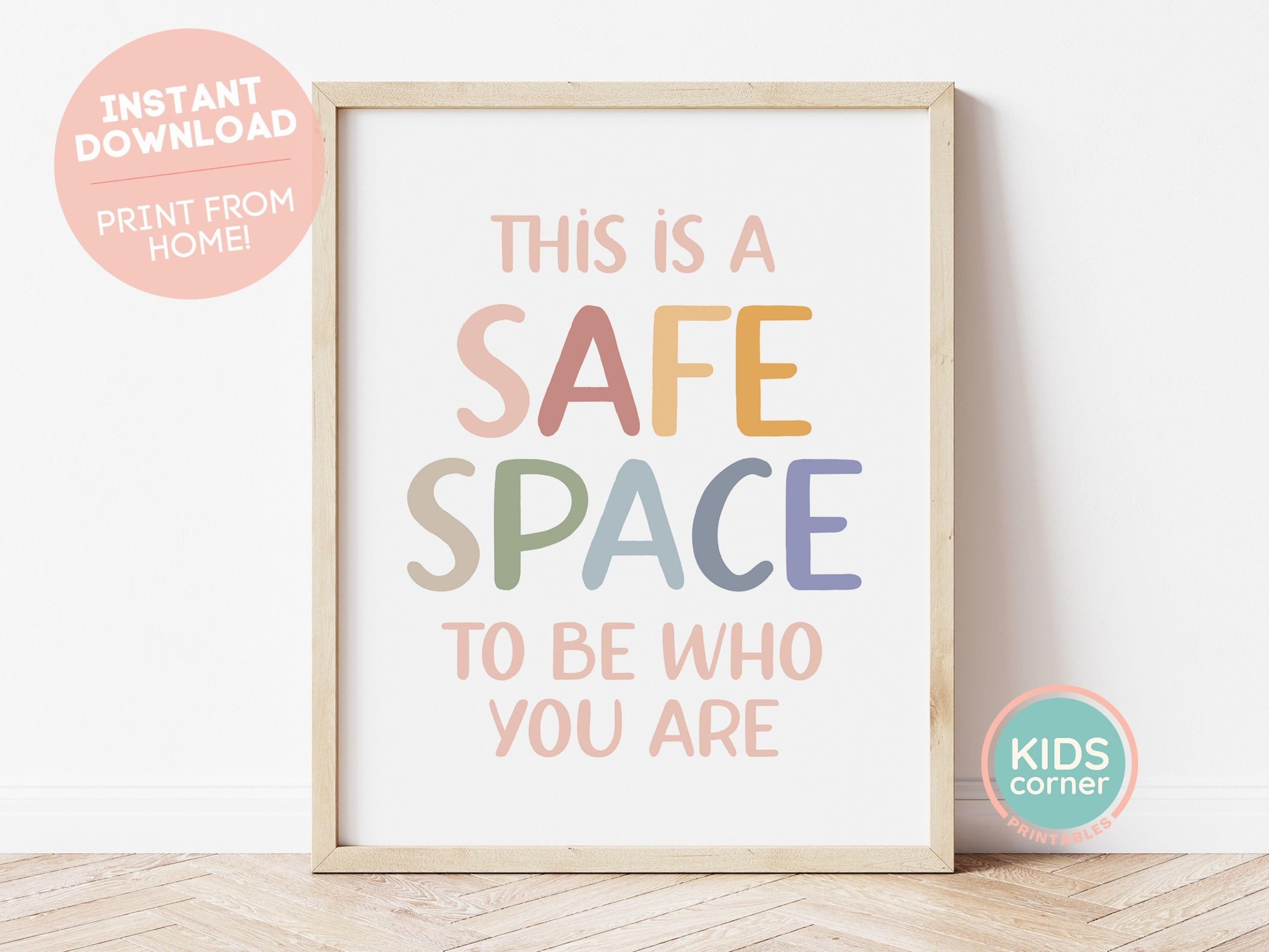 This is A Safe Space to Be Who You Are Poster, Safe Space Print, Boho ...